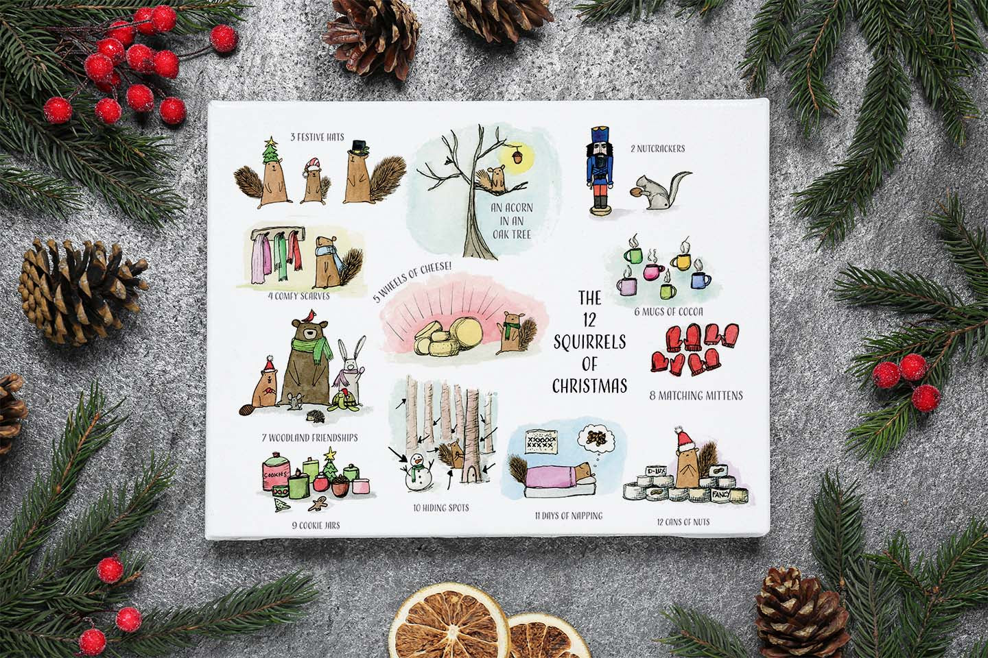 The 12 Squirrels of Christmas - Limited Edition Hand Painted Christmas ...