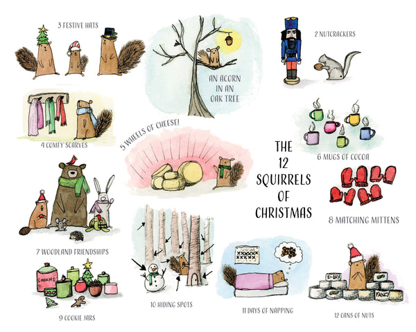 The 12 Squirrels of Christmas - Limited Edition Hand Painted Christmas ...